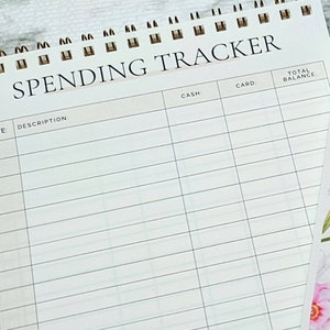 Wire Bound Spending Tracker Booklet for Logging Expenses, Vintage ...