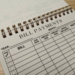 Wire Bound Monthly Bill Expense Organizer, Logbook, Payment Journal ...