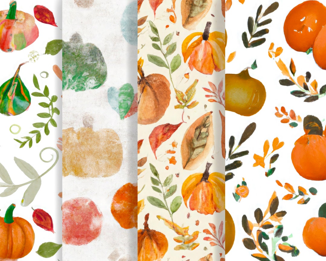 Fall Digital Paper 8 Pack, Commercial Use, Instant Download, Pumpkins ...