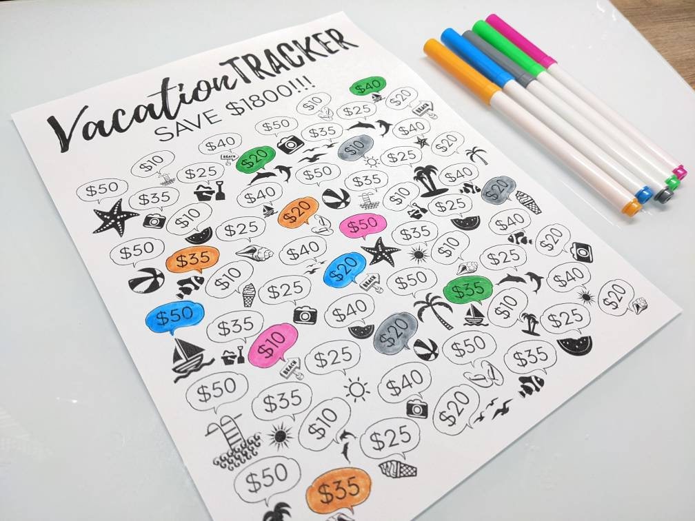 Printable Vacation Savings Tracker: Summer Funds Challenge (digital ...