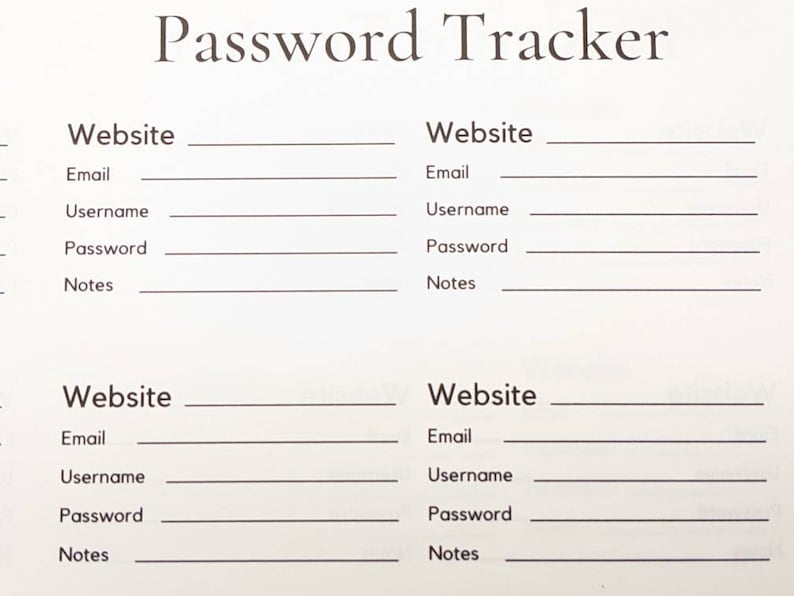 Password Tracker Account Logbook Online Account Login Planner