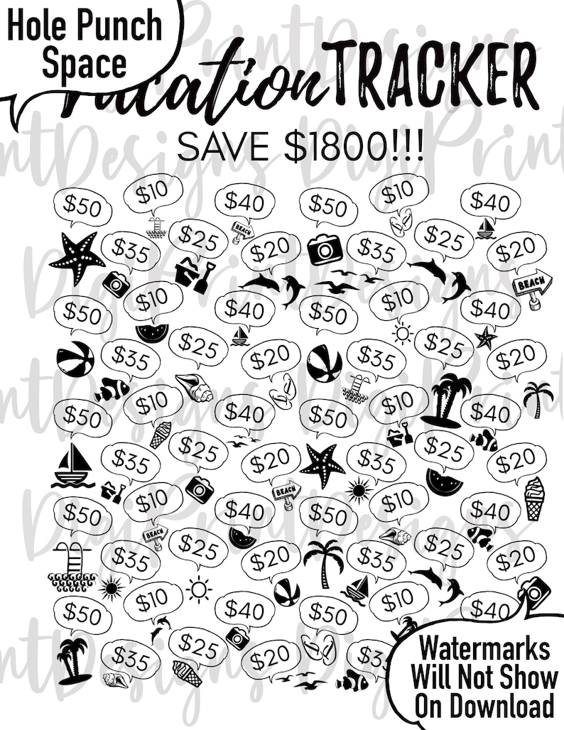 Printable Vacation Savings Tracker: Summer Funds Challenge (digital ...