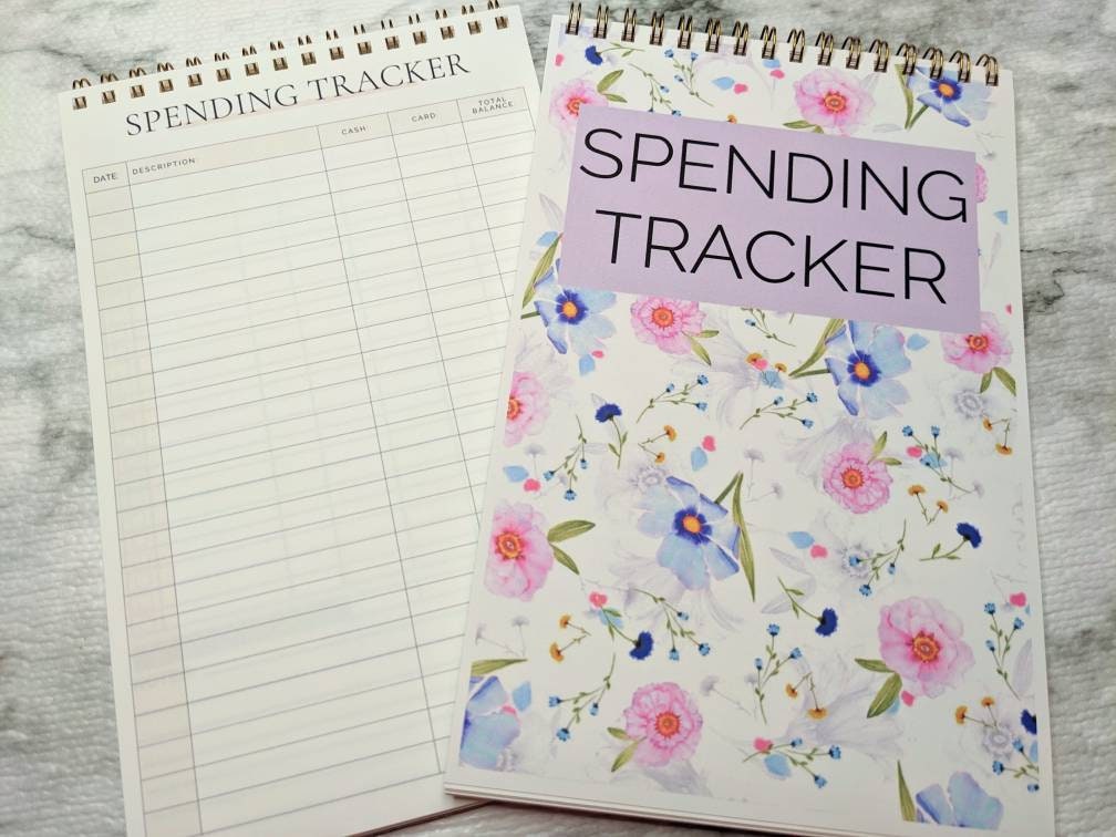 Wire Bound Spending Tracker Booklet for Logging Expenses, Vintage ...