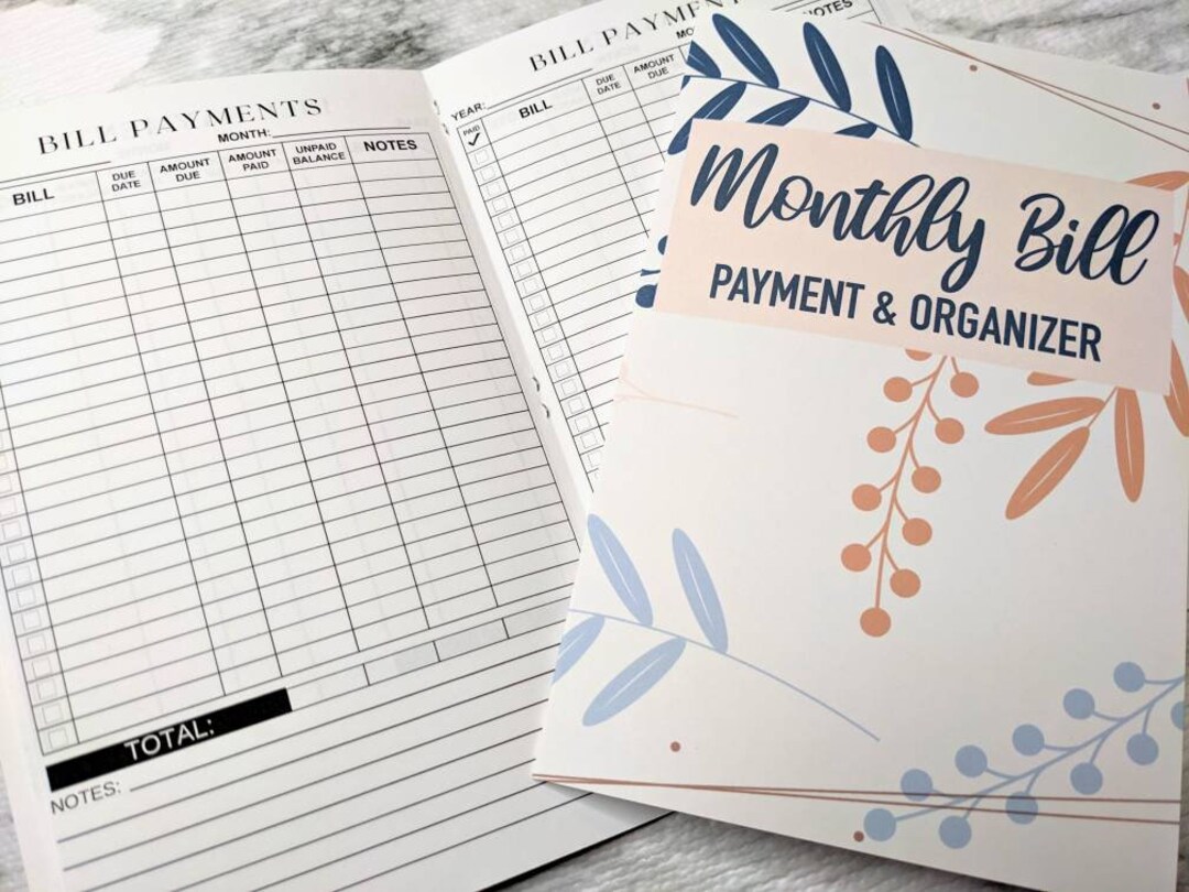 Monthly Bill and Expense Organizer, Logbook for Bills, Payment Journal ...