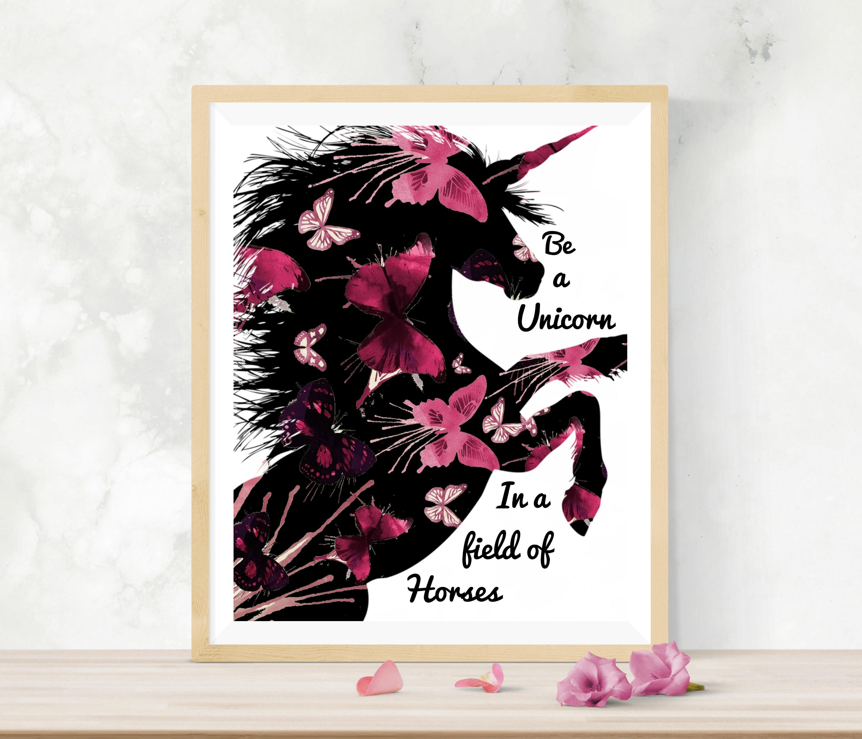 Be a Unicorn in a Field of Horses Unicorn Printable Nursery - Etsy