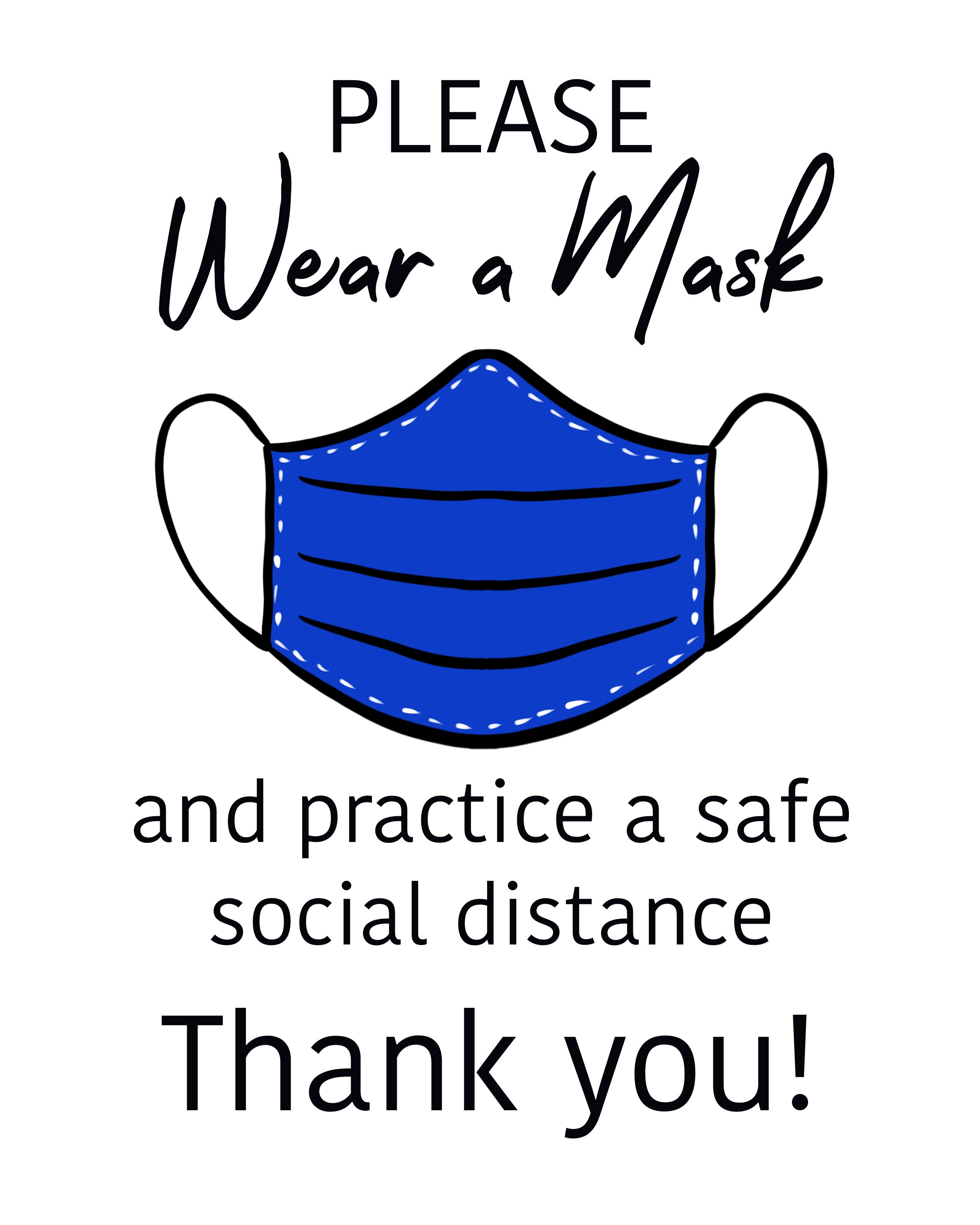 Wear A Mask Sign Printable Poster Please Wear a Mask - Etsy