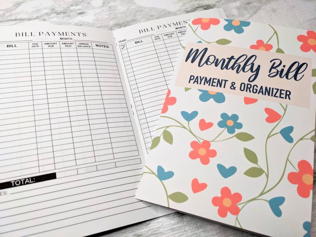 Monthly Bill and Expense Organizer, Logbook for Bills, Payment Journal ...