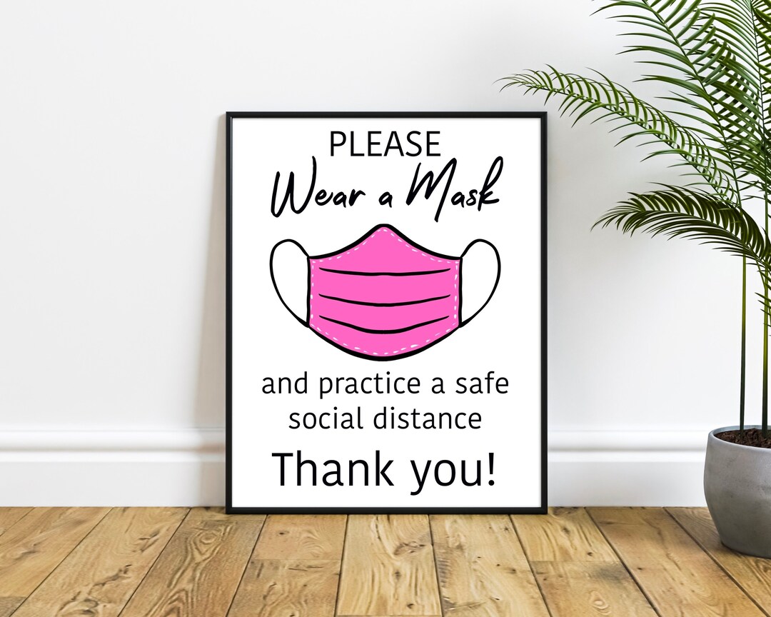 Wear A Mask Sign Printable Poster Please wear a mask - Etsy.de