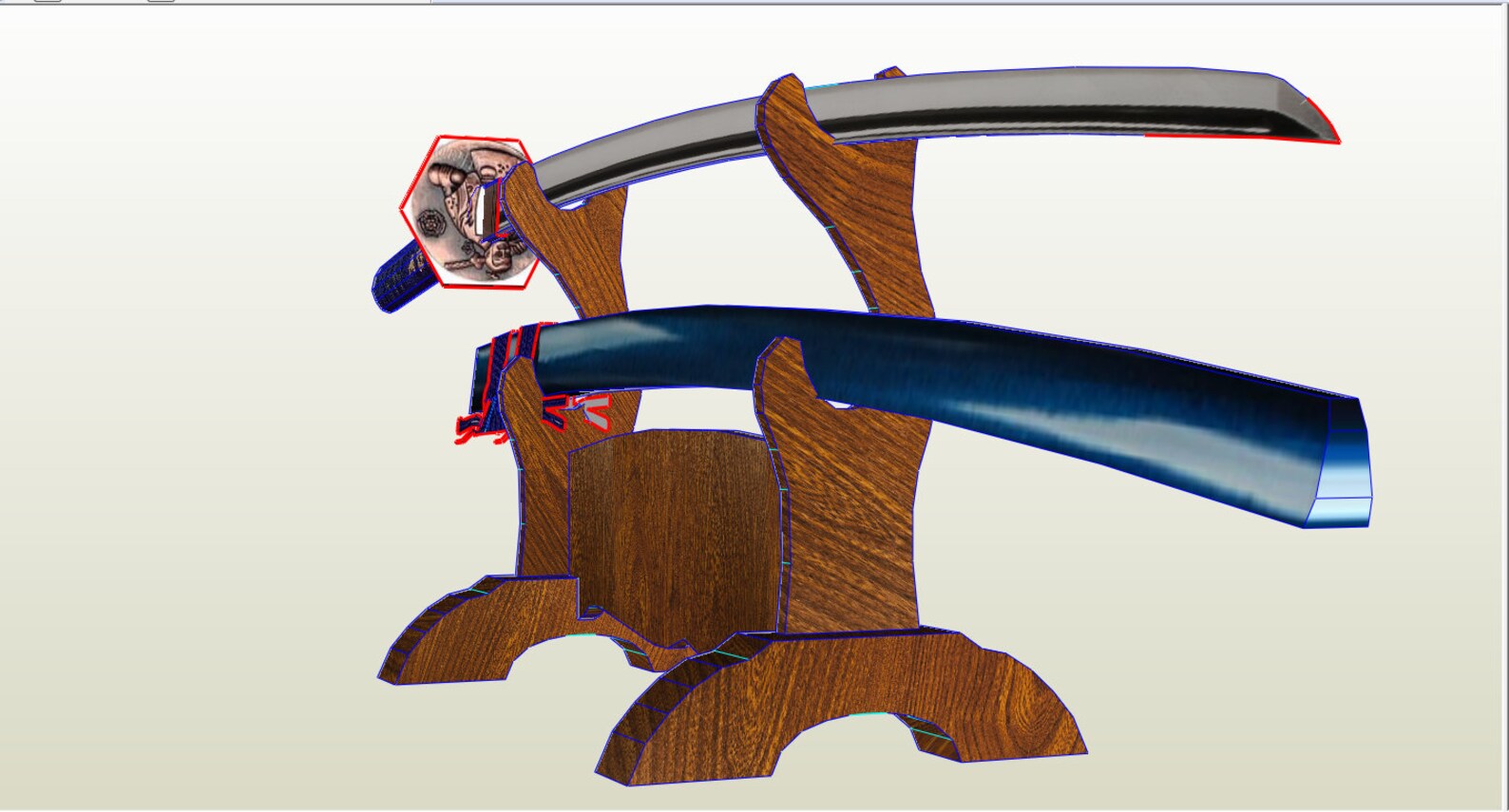 Blue Blood Warrior Katana Papercraft - Etsy