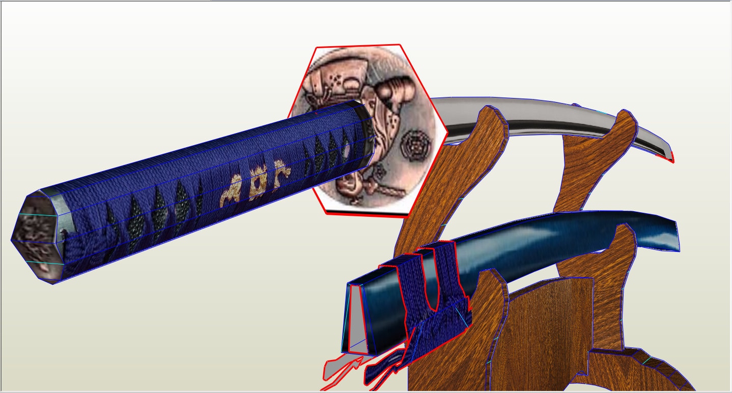 Blue Blood Warrior Katana Papercraft - Etsy Australia