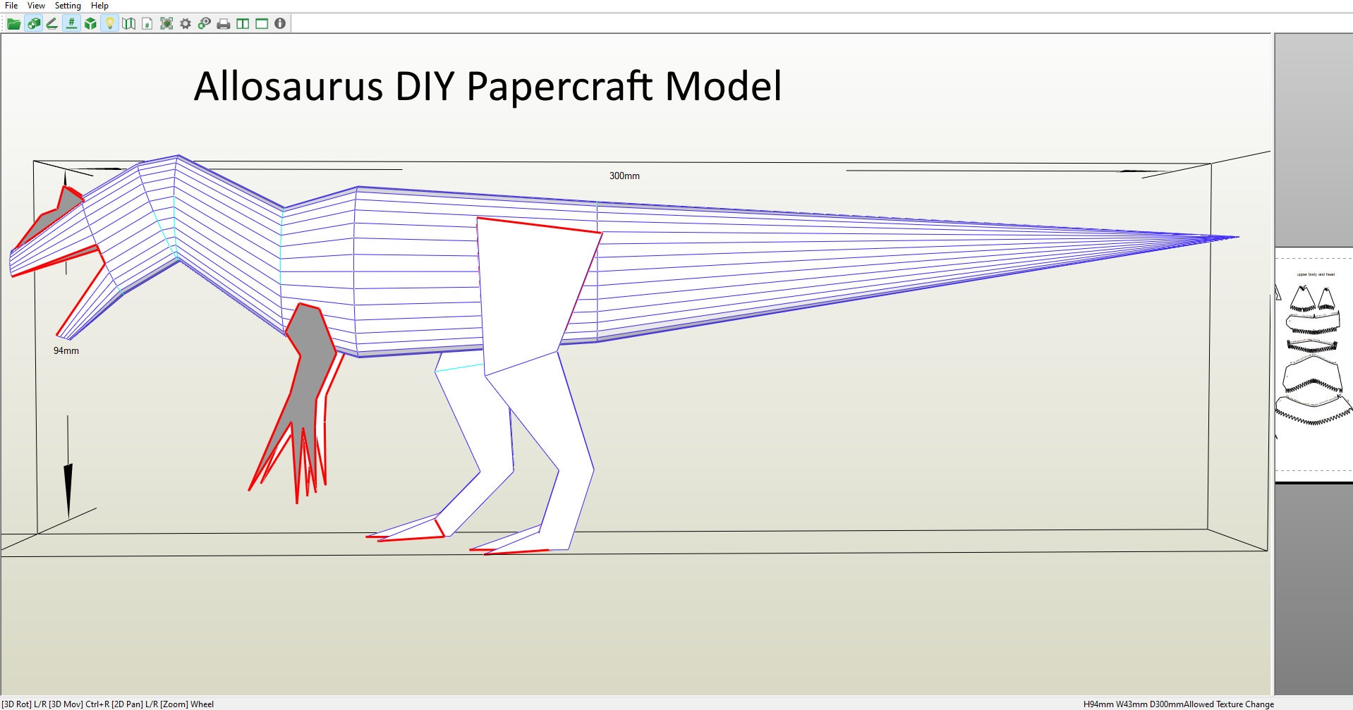 Allosaurus DIY Papercraft Model - Etsy Australia