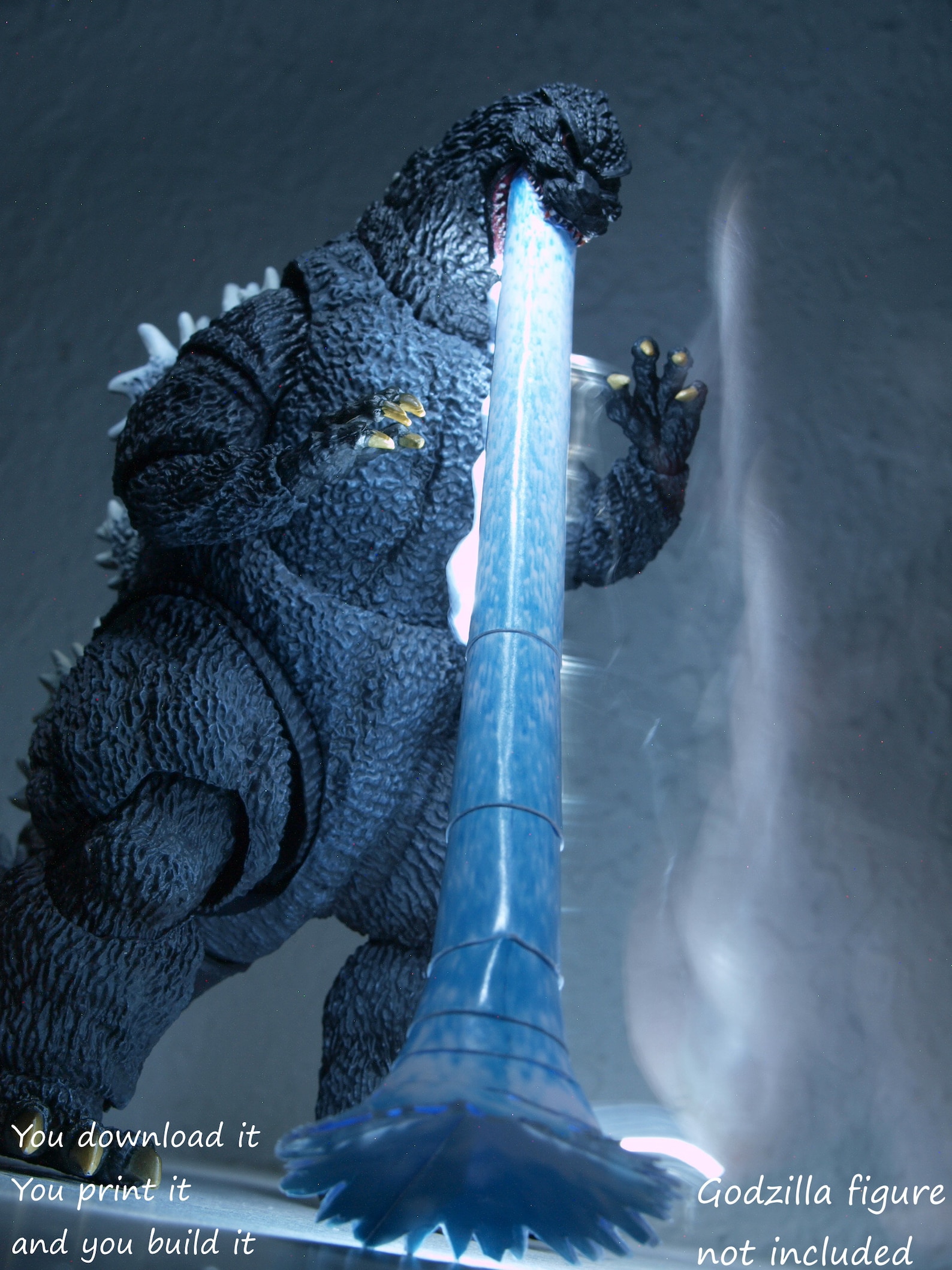 Papercraft Godzilla Atomic Breath Effect Part (blue) Super Easy to ...