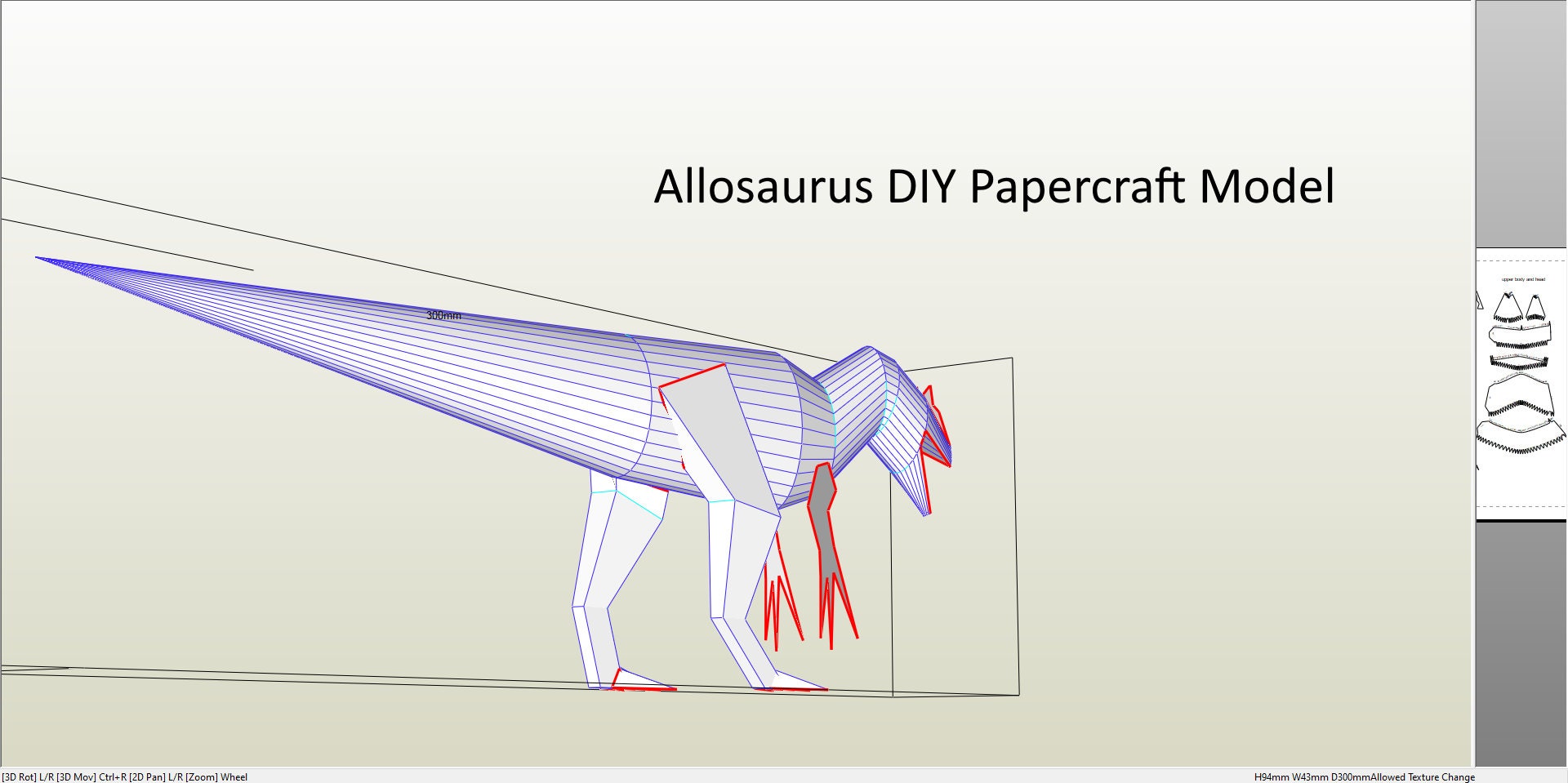 Allosaurus DIY Papercraft Model - Etsy