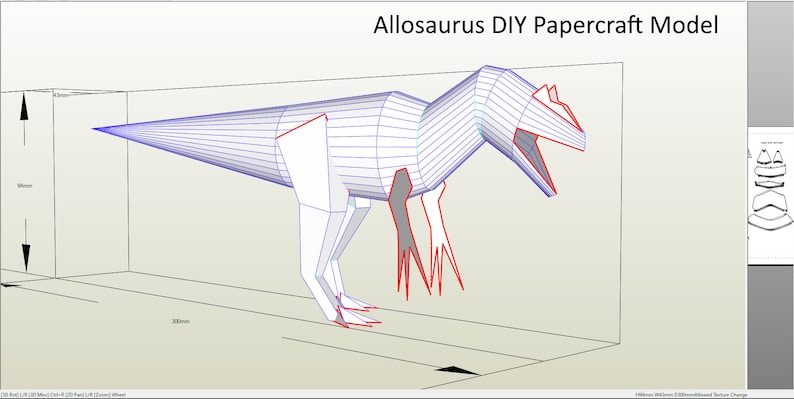 Allosaurus DIY Papercraft Model - Etsy