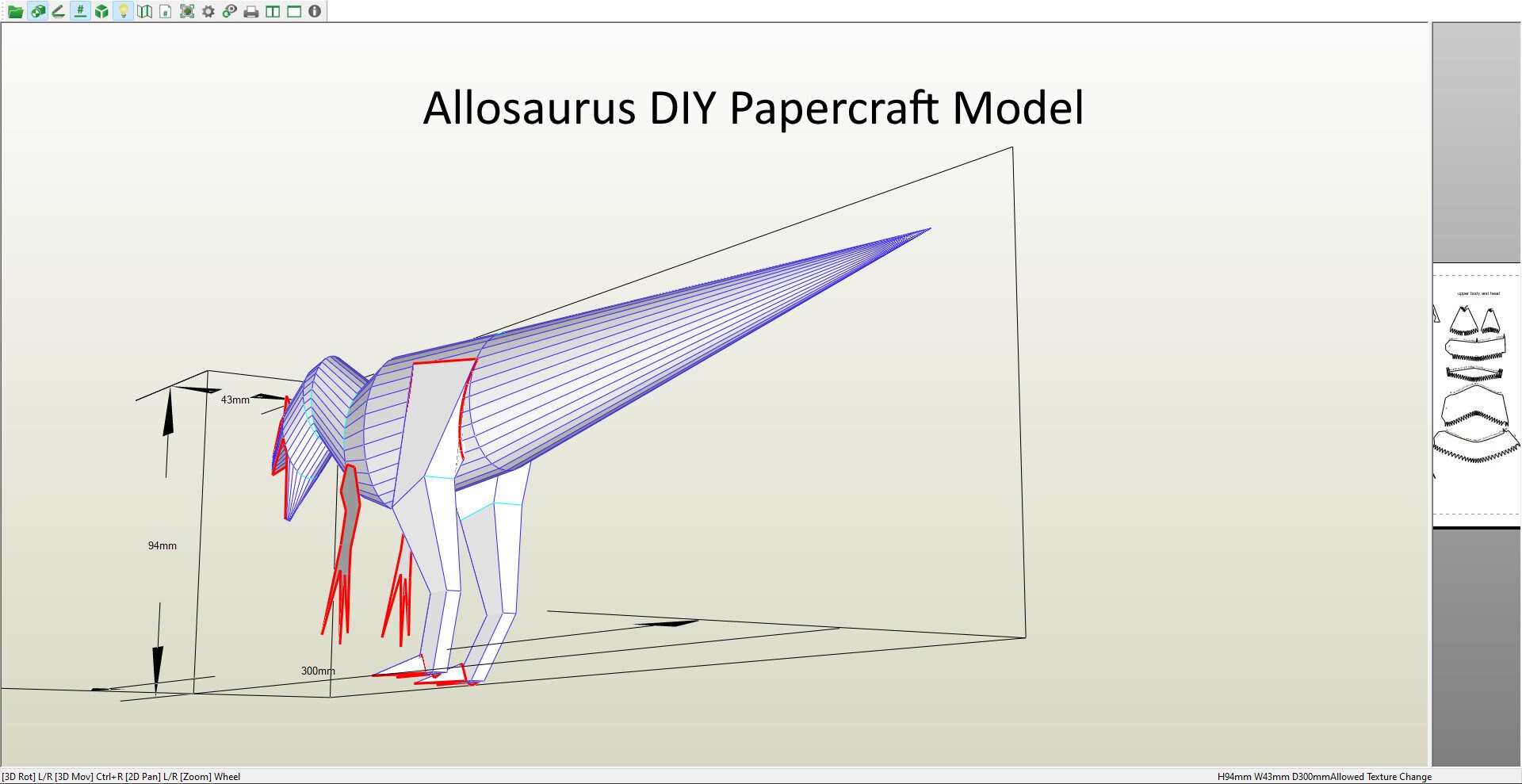 Allosaurus DIY Papercraft Model - Etsy