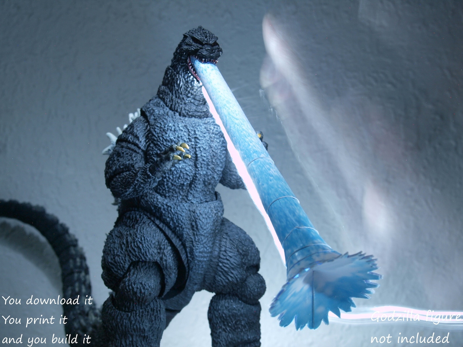 Papercraft Godzilla Atomic Breath Effect Part (blue) Super Easy to ...