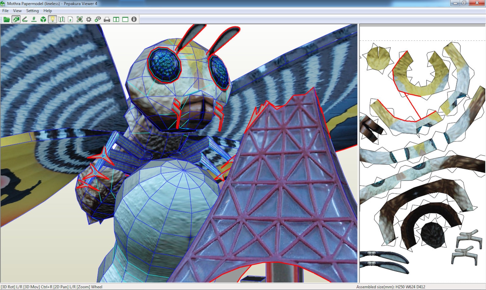 Mothra Papercraft DIY - Etsy