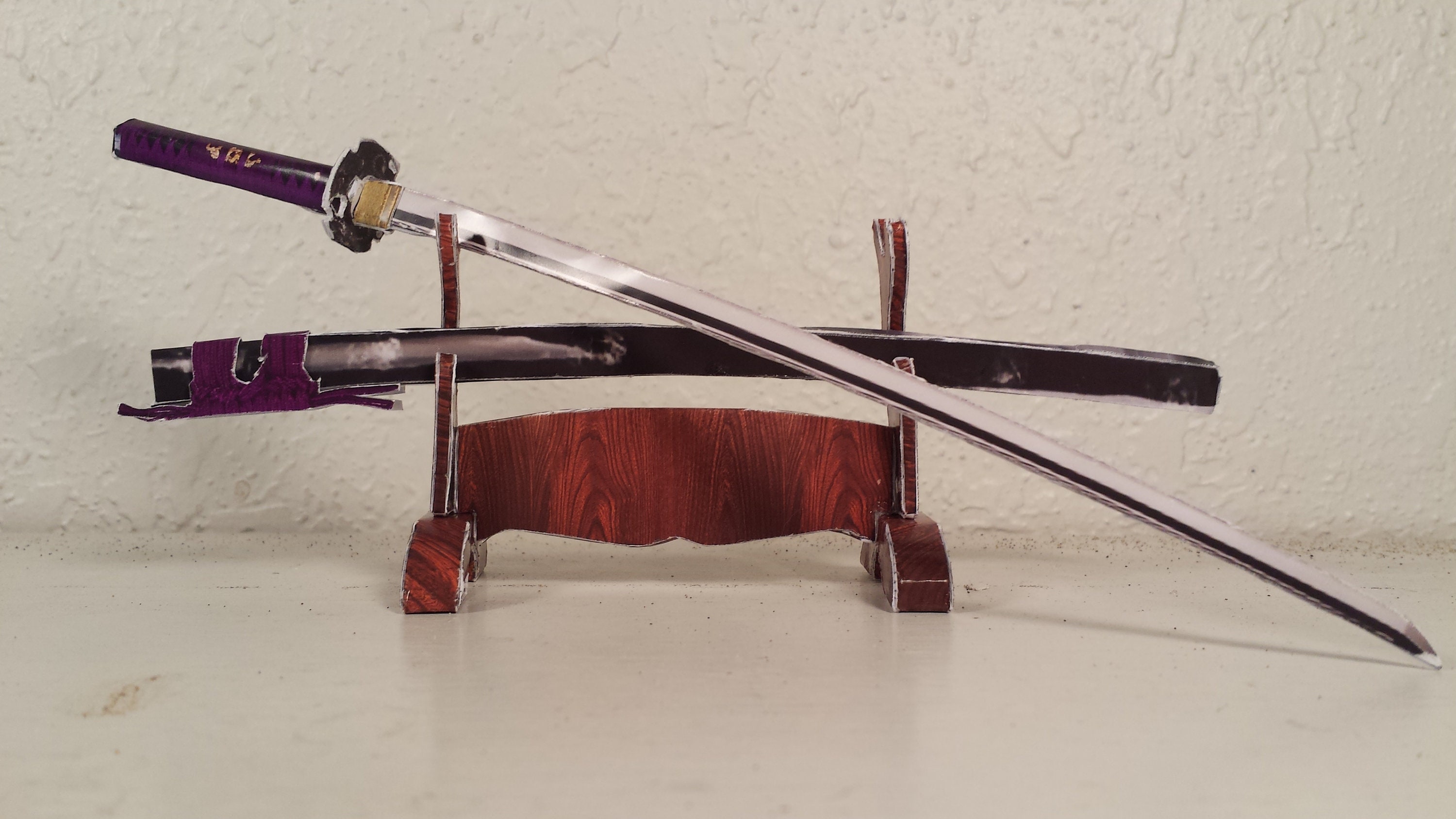 Papercraft Katana DIY Black Dragon Amethyst Katana - Etsy Australia