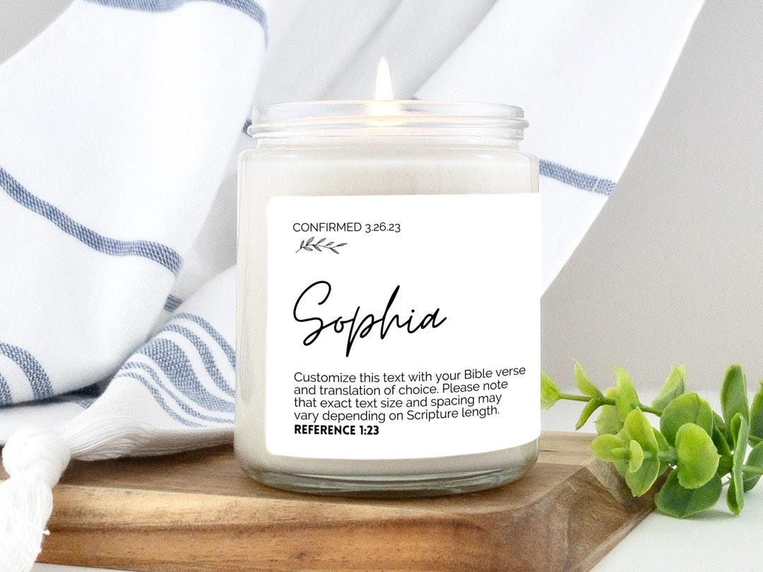 Custom Confirmation Candle Soy 8 Oz | Confirmation Gift for Teenage ...