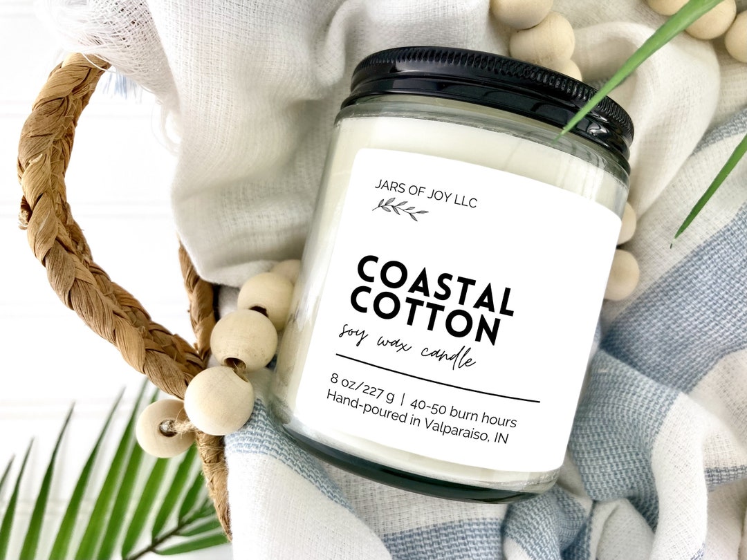 Clean Linen Candle; Beach Scented Candle; 8 Oz Summer Candle; Handmade ...