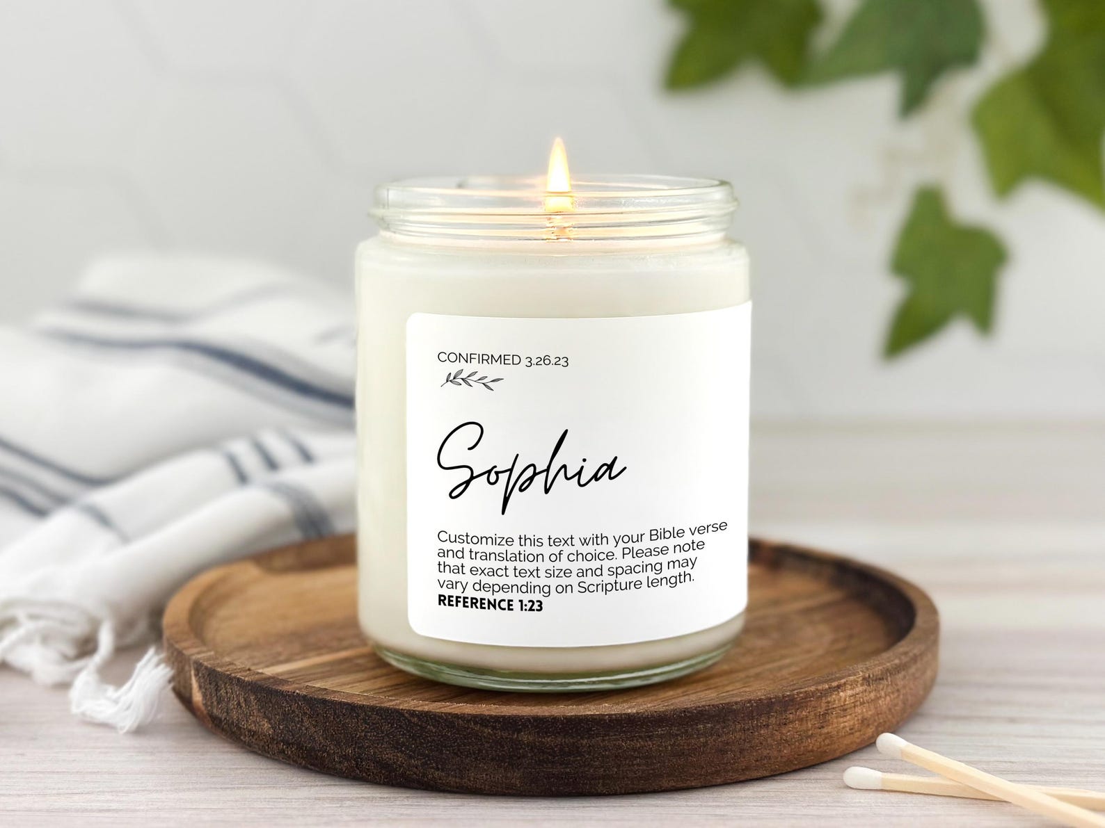 Custom Confirmation Candle Soy 8 Oz | Confirmation Gift for Teenage ...