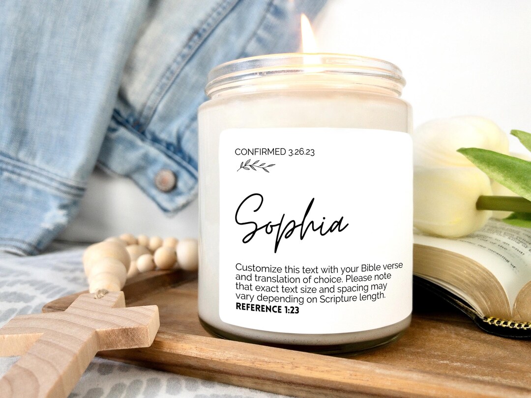 Custom Confirmation Candle Soy 8 Oz | Confirmation Gift for Teenage ...