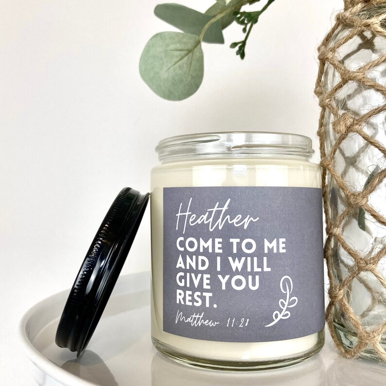 Matthew 11:28 Christian Candle Gift Come to Me & I Will Give | Etsy