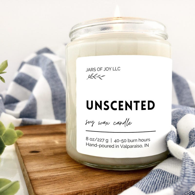 Unscented Candle - Etsy