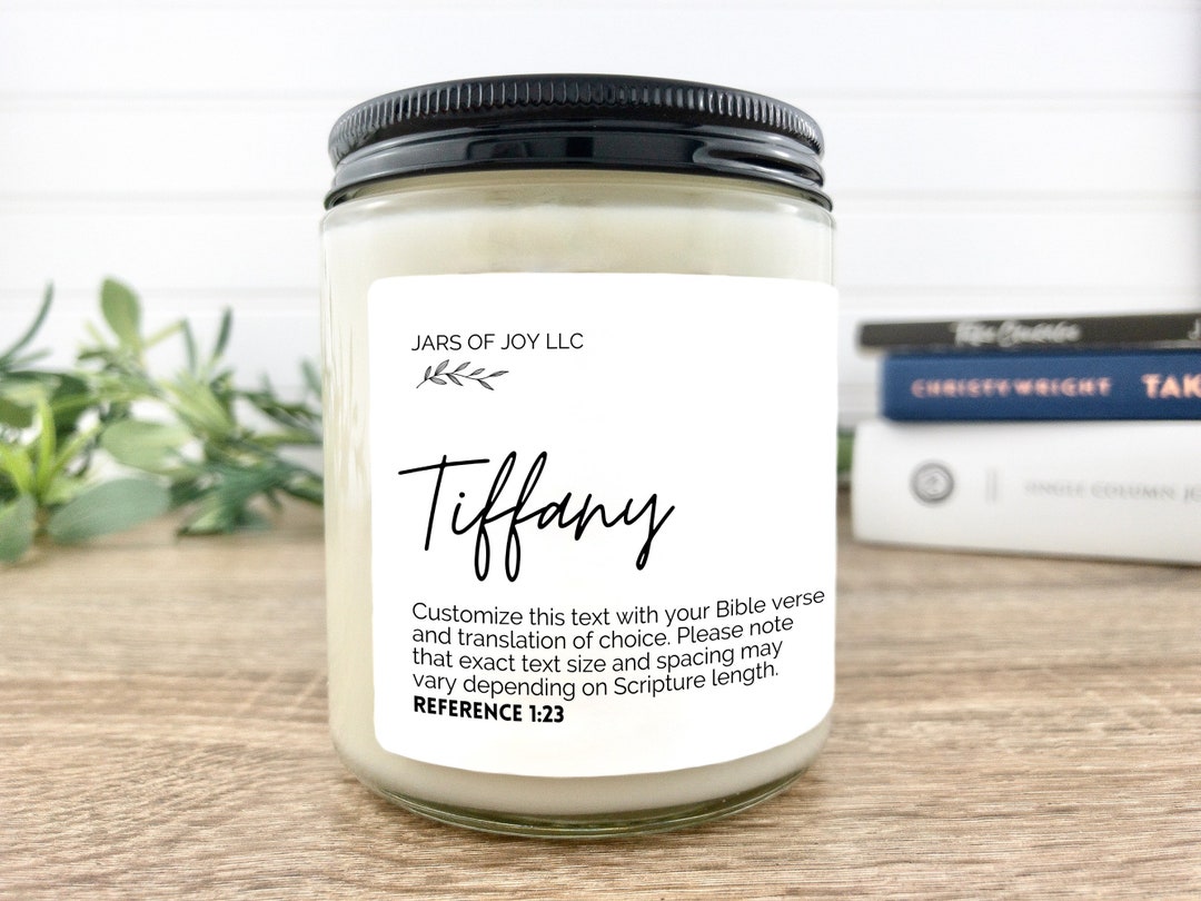 Favorite Bible Verse Candle With Custom Label; Personalized Scripture ...
