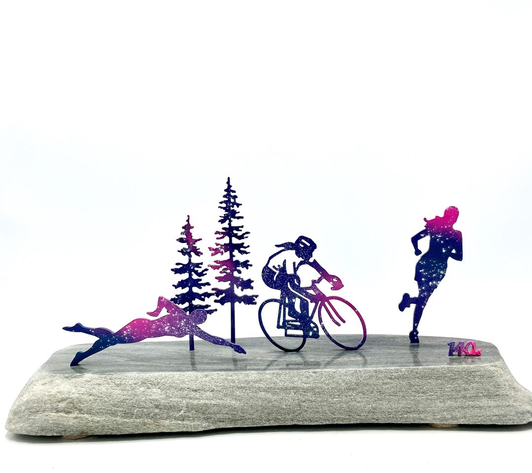Triathlon, Ironman Swim Bike Run Sculpture Made of Stainless Steel and ...