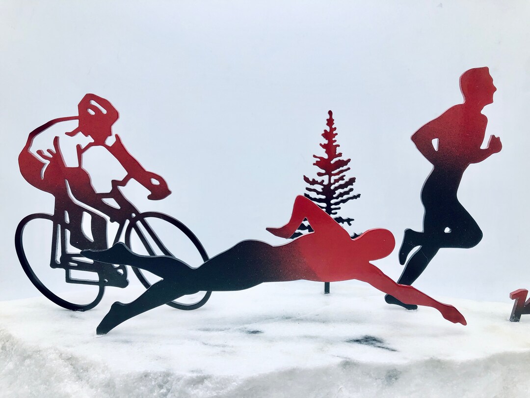 Triathlon Sculpture. Nothing Says TRIATHLETE Like Stone and Steel. 70.3 ...