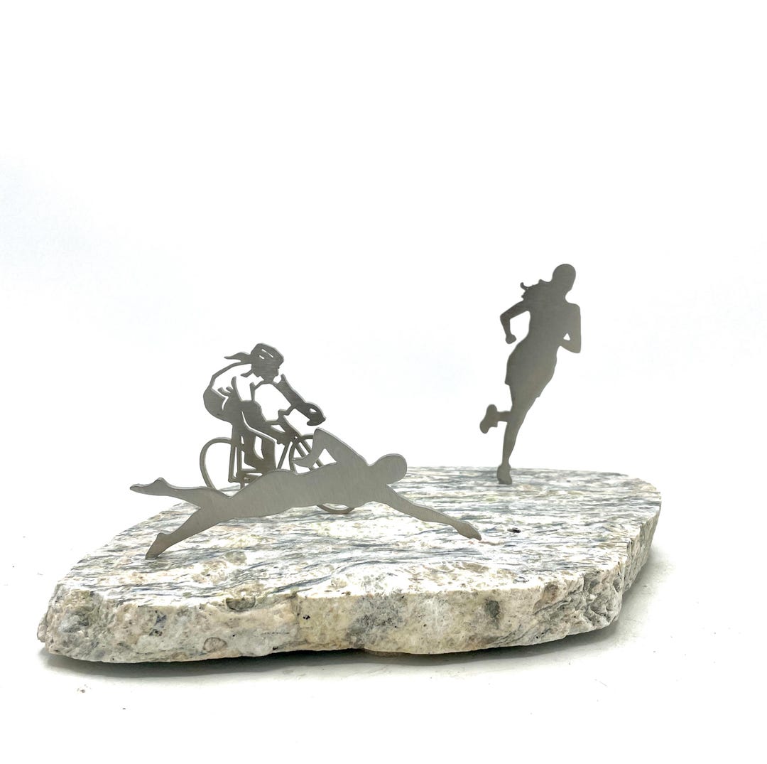 Triathlon Sculpture. Nothing Says TRIATHLETE Like Stone and Steel ...