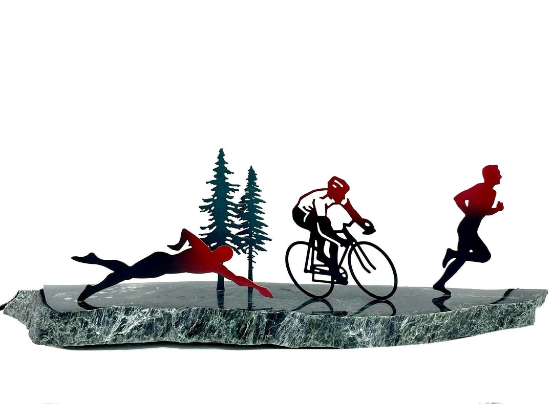 Triathlon Sculpture. Nothing Says TRIATHLETE Like Stone and Steel ...