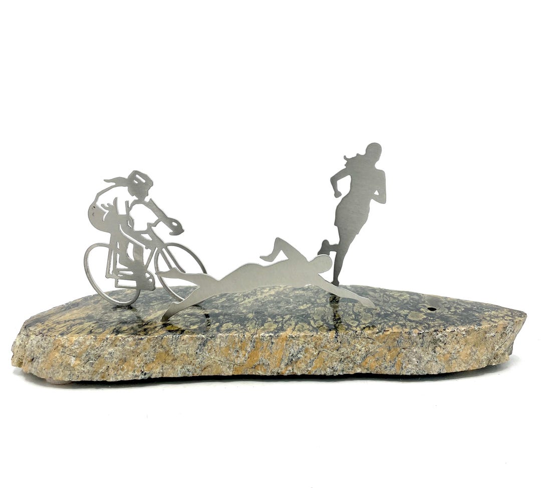 Triathlon Sculpture. Nothing Says TRIATHLETE Like Stone and Steel ...