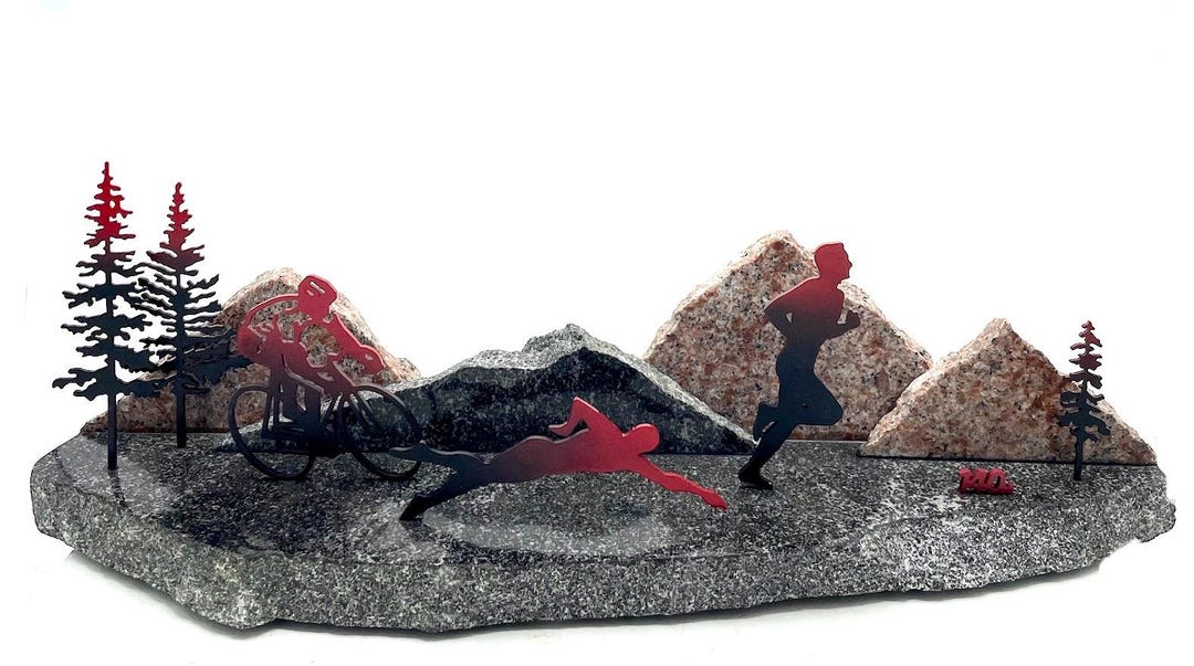 Triathlon Sculpture. Nothing Says TRIATHLETE Like Stone and Steel ...