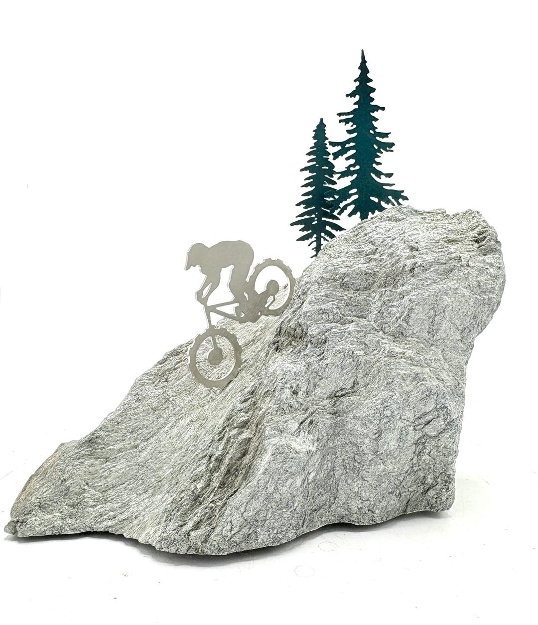 Handmade Mountain Biking Sculpture: Stone and Steel - Etsy