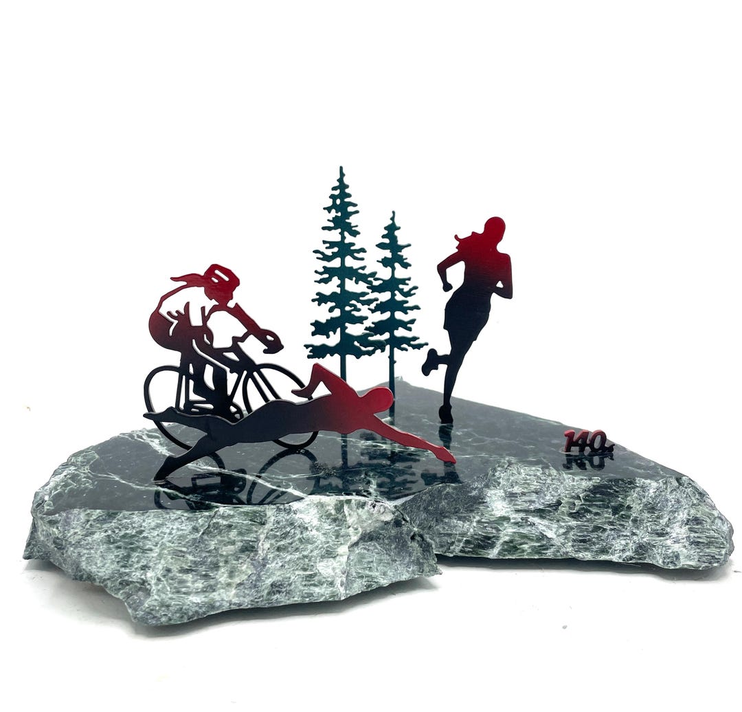 Triathlon Sculpture: Powder Coated Steel Ironman Decor - Etsy