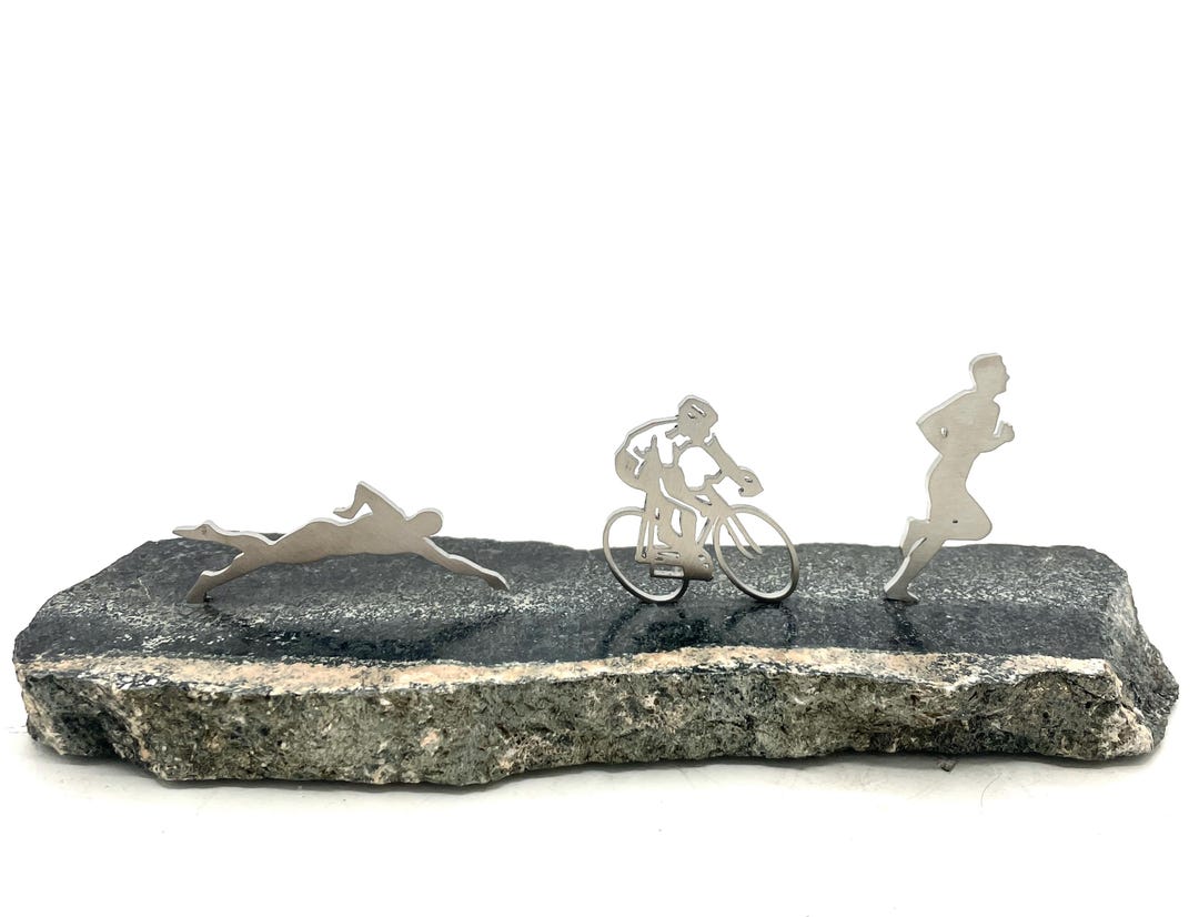 Triathlon Sculpture. Nothing Says TRIATHLETE Like Stone and Steel ...