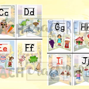 Sunflower ABC Phonics Banner | Classroom Decor (PDF Pattern) - Etsy