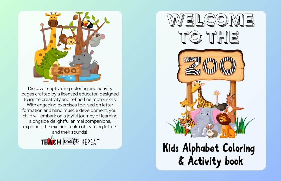 Welcome to the Zoo: a Printable ABC Coloring & Activity Book - Etsy