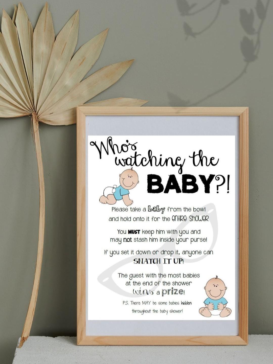 Who's Watching the Baby Boy | Baby Shower Game | Shower Activity ...