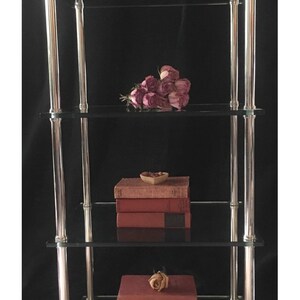 Mid-century Modern Tempered Glass Chrome Shelving Unit - Etsy