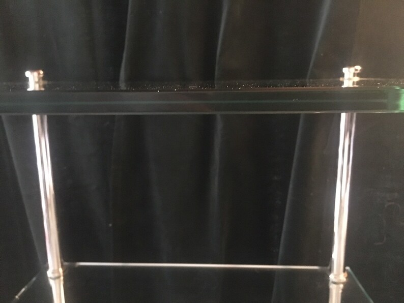 Mid-century Modern Tempered Glass Chrome Shelving Unit - Etsy