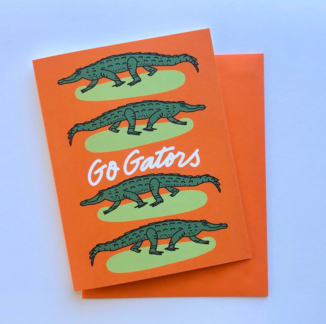 Go Gators - Greeting Card 4.25 X 5.5, Alligator, Greeting Cards ...