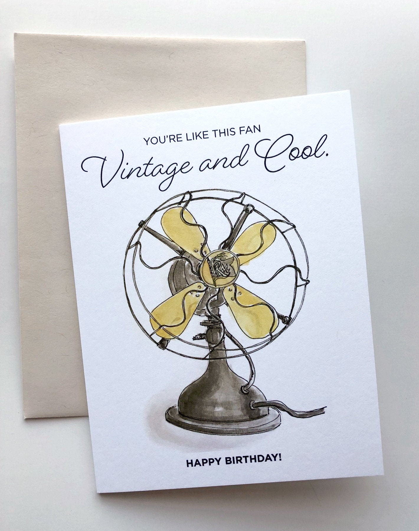 Birthday Card Fan Vintage and Cool 4.25 X 5.5 Vintage - Etsy