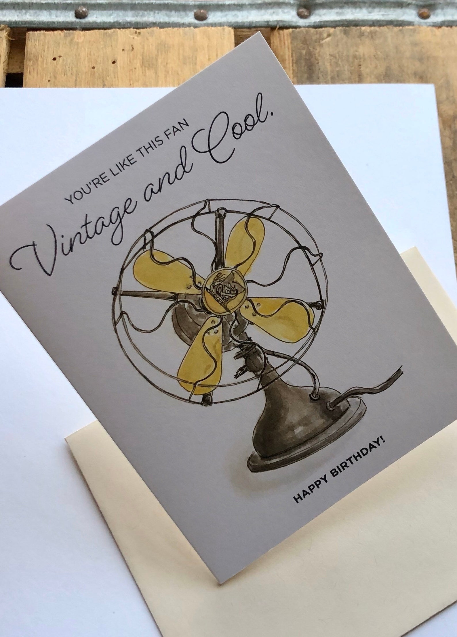 Birthday Card Fan Vintage and Cool 4.25 X 5.5 Vintage - Etsy