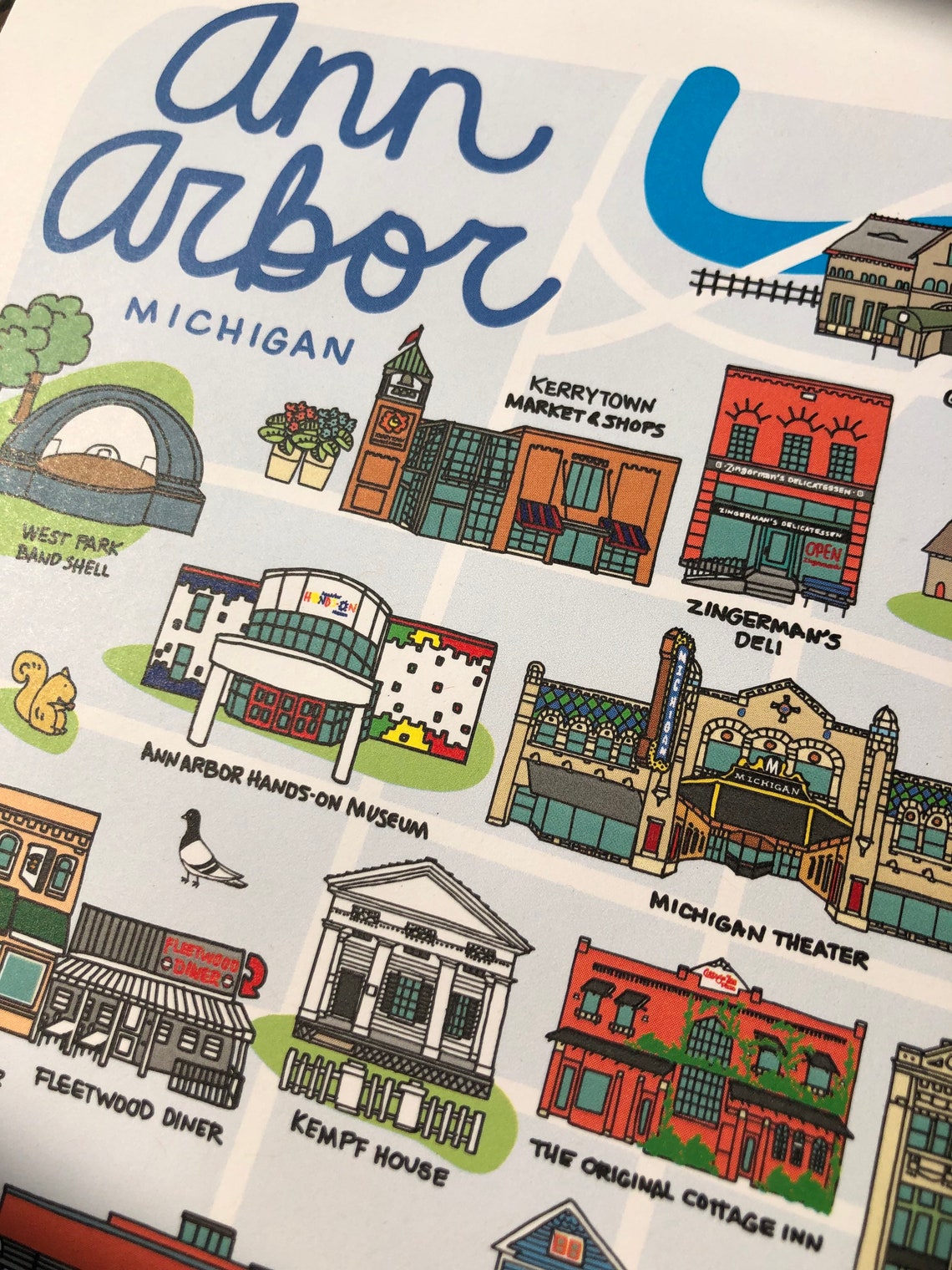Ann Arbor Map Illustration Ann Arbor Art Prints Wall Art - Etsy
