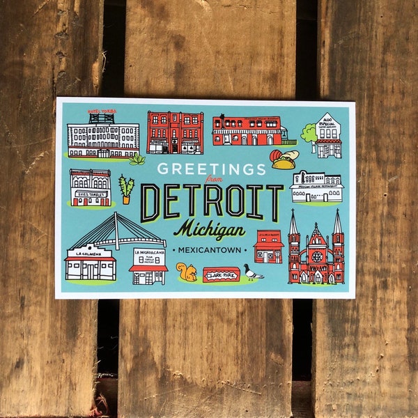 Detroit Postcard - Etsy