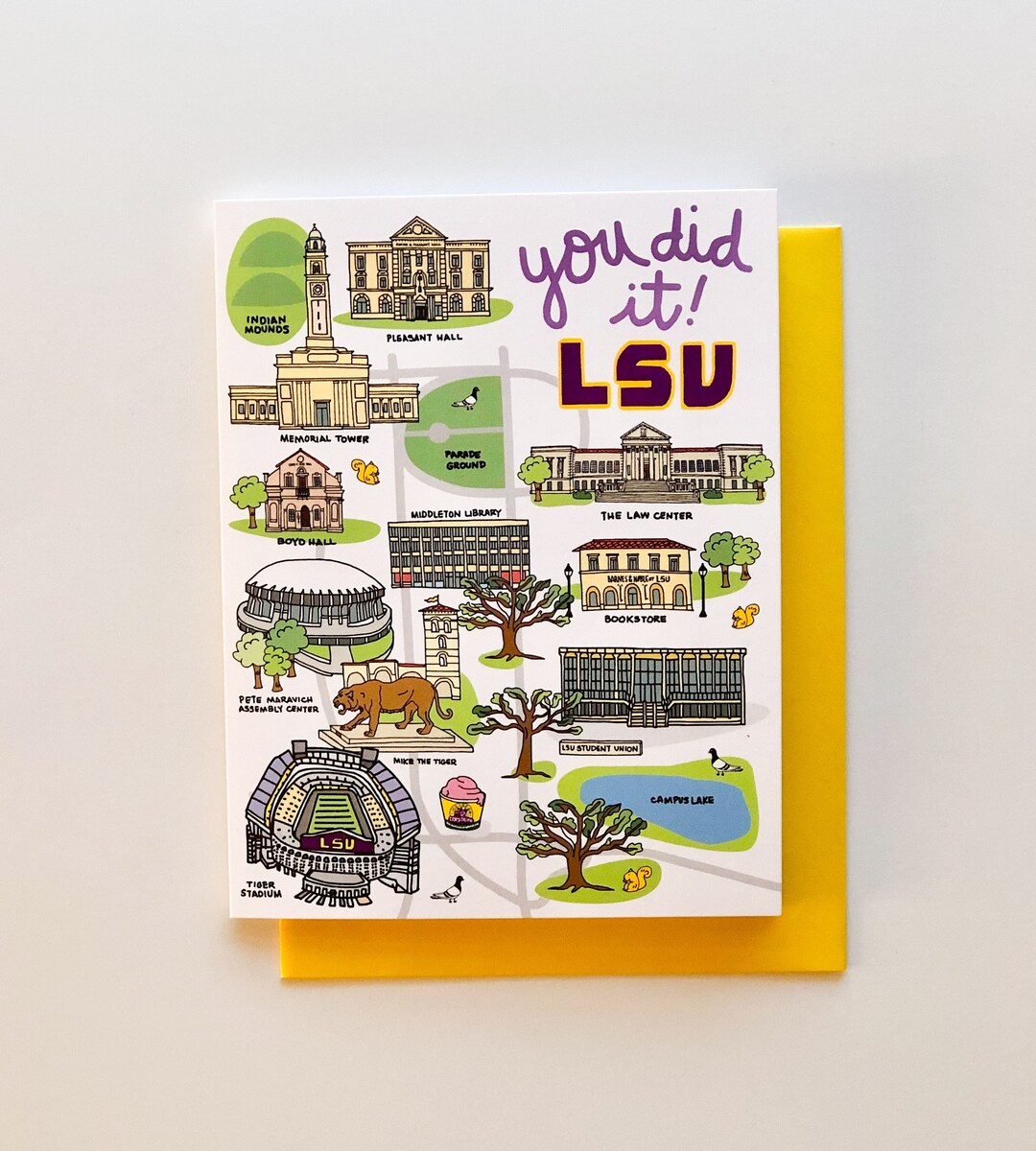 Louisiana State University You Did It Card 4.25 X 5.5 A2, LSU Campus ...