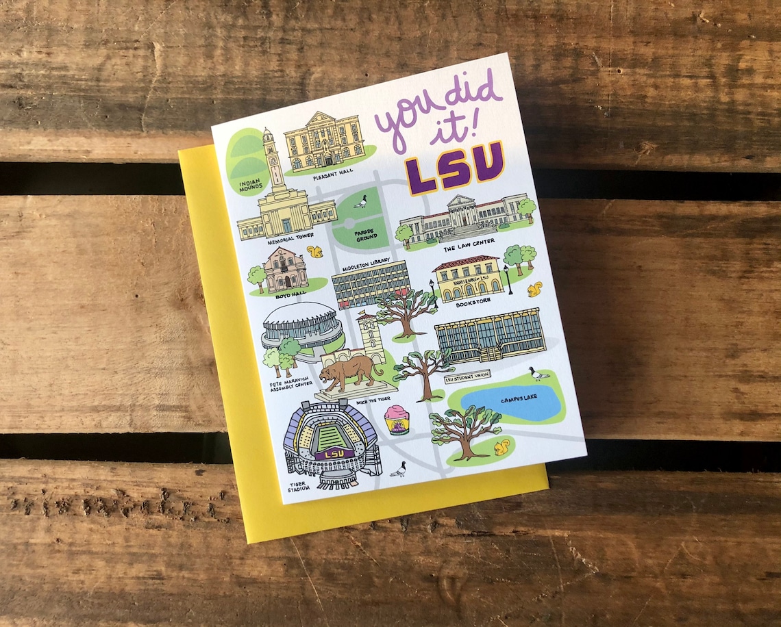 Louisiana State University You did it Card 4.25 x 5.5 A2 | Etsy